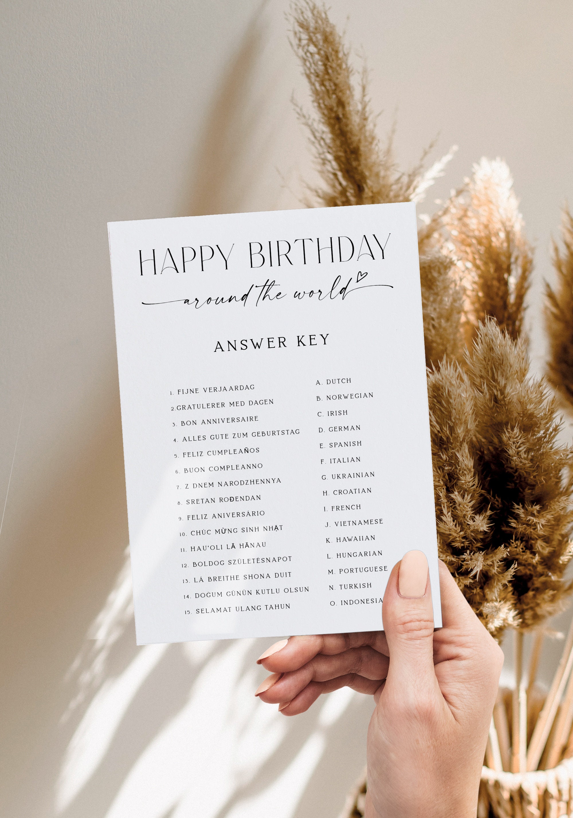 Editable Adult Birthday Games, Minimalist Birthday Party Game Card ...