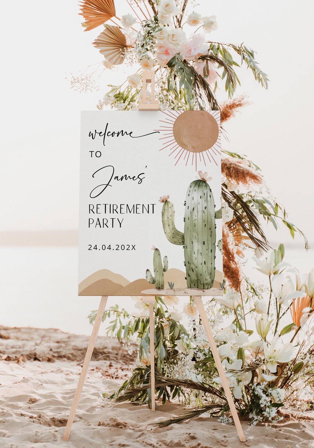 Wild West Retirement Party Welcome Sign Printable, Desert Retirement ...