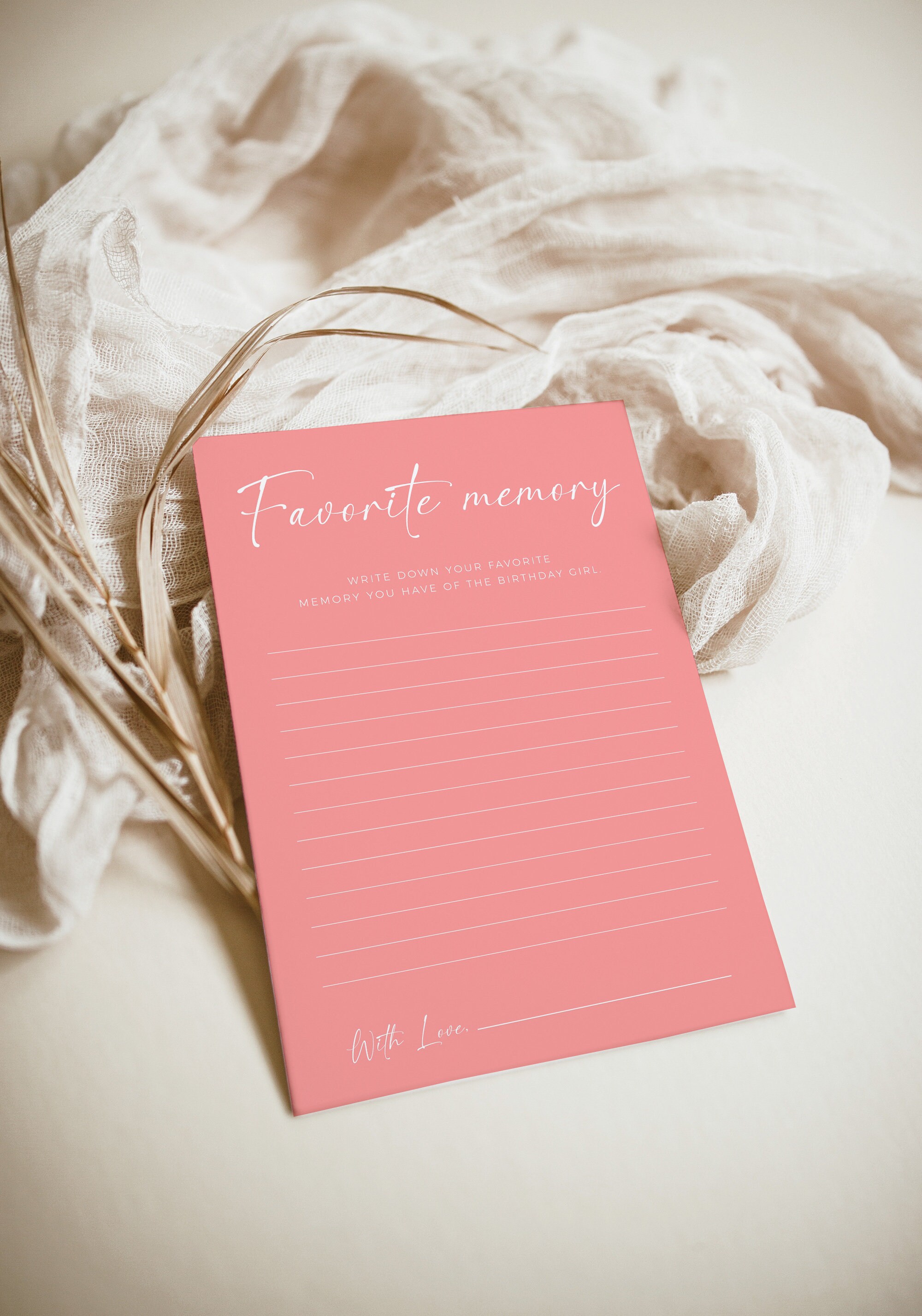 Favorite Memory Game Birthday Girl Template, Minimalist Birthday Memory ...