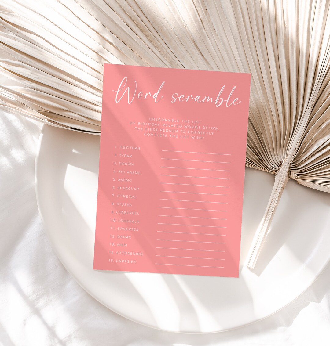 Word Scramble Game With Answer Key, Minimalist Birthday Girl Games ...
