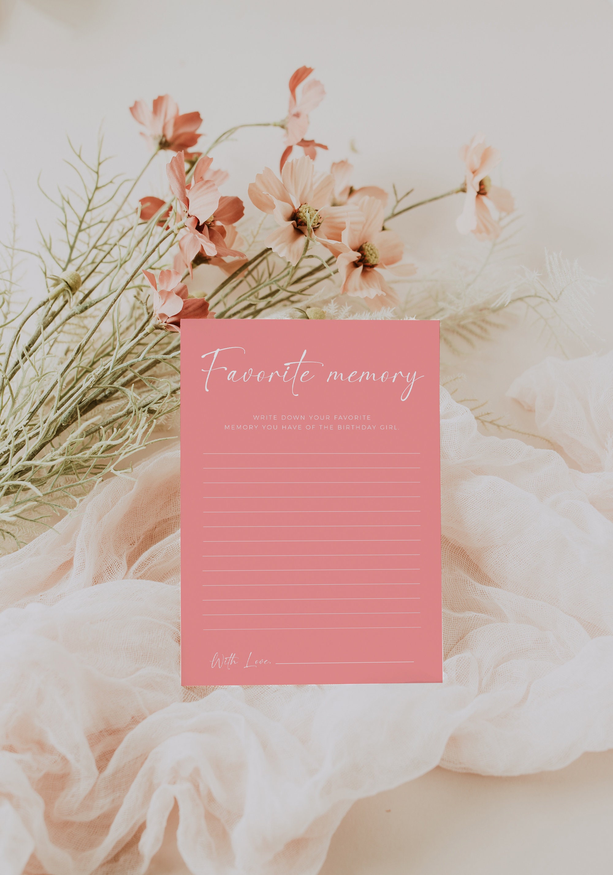 Favorite Memory Game Birthday Girl Template, Minimalist Birthday Memory ...