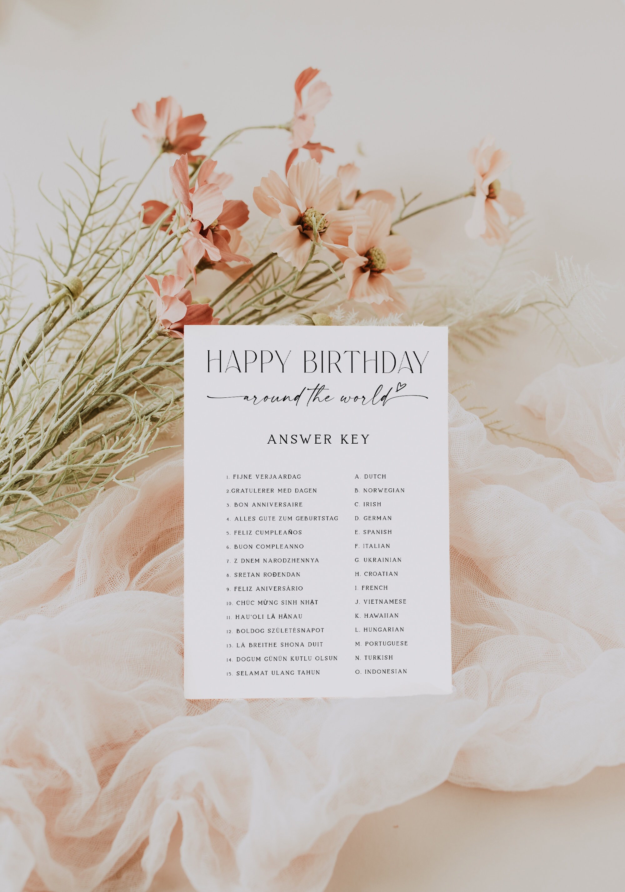 Editable Adult Birthday Games, Minimalist Birthday Party Game Card ...