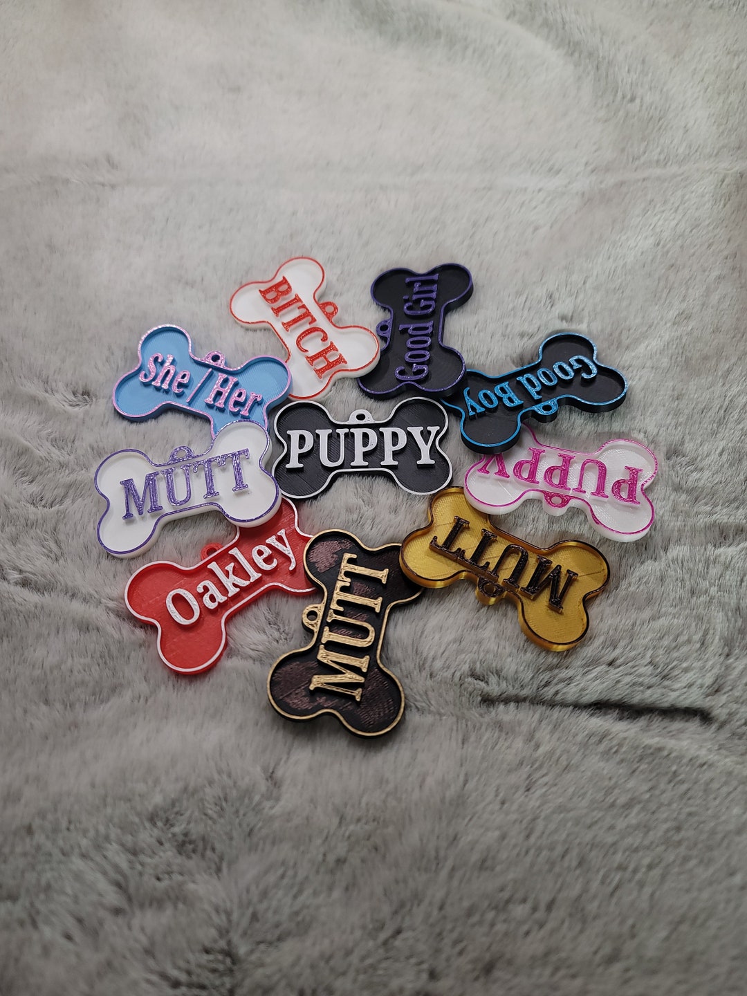 3D Printed Tag | Fursuit Tag | Custom Tag | Name Tag | Bone Tag ...