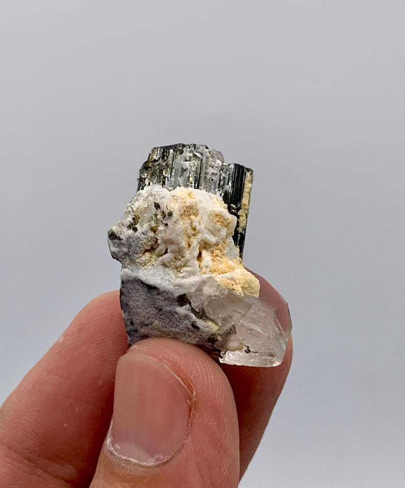 Black Tourmaline With Topaz Crystal, Pakistan Mineral Specimen (71 ...