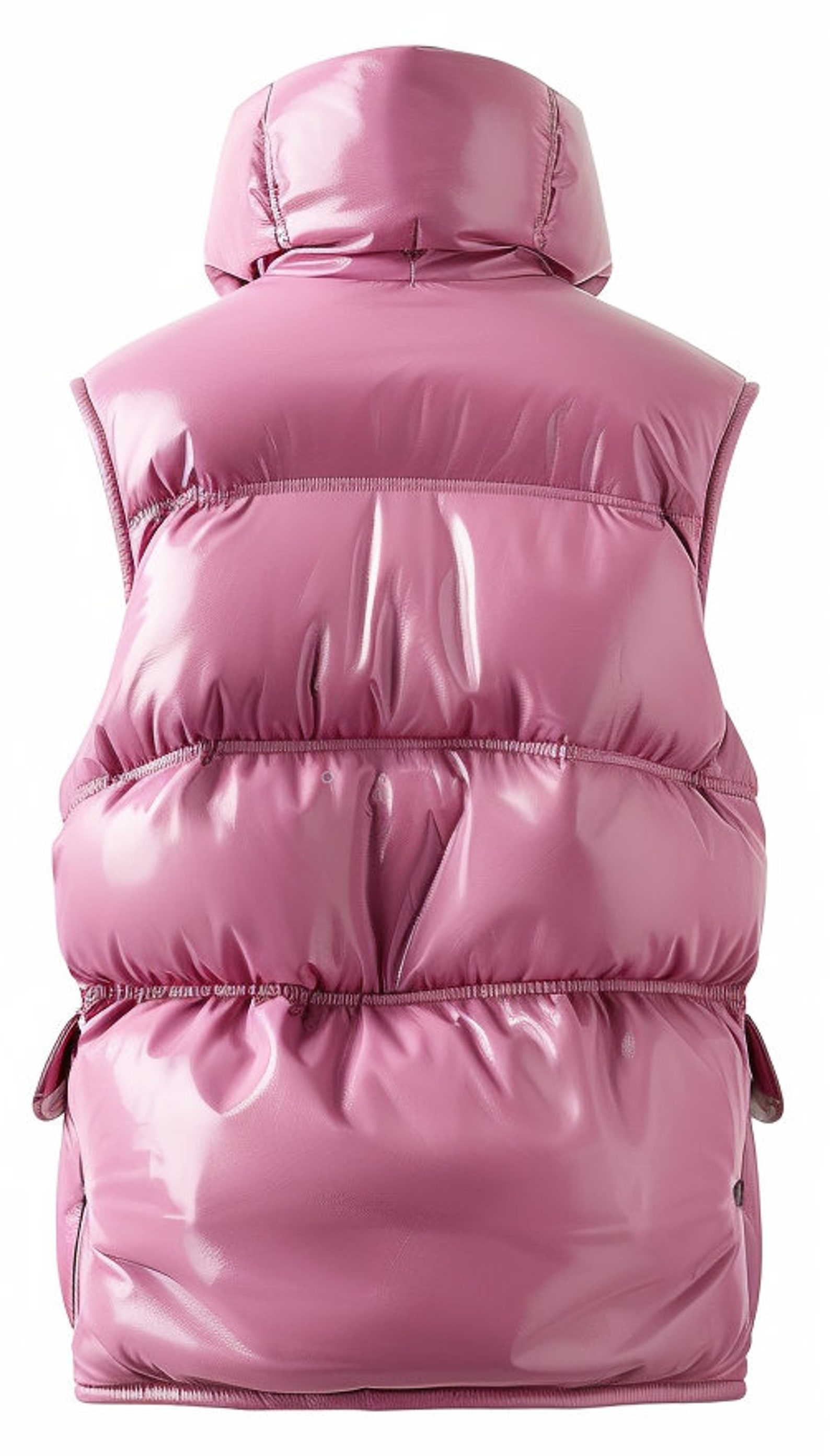 Pink Leather Down Puffer Vest Jacket Camping Down Vest Puffer Leather ...