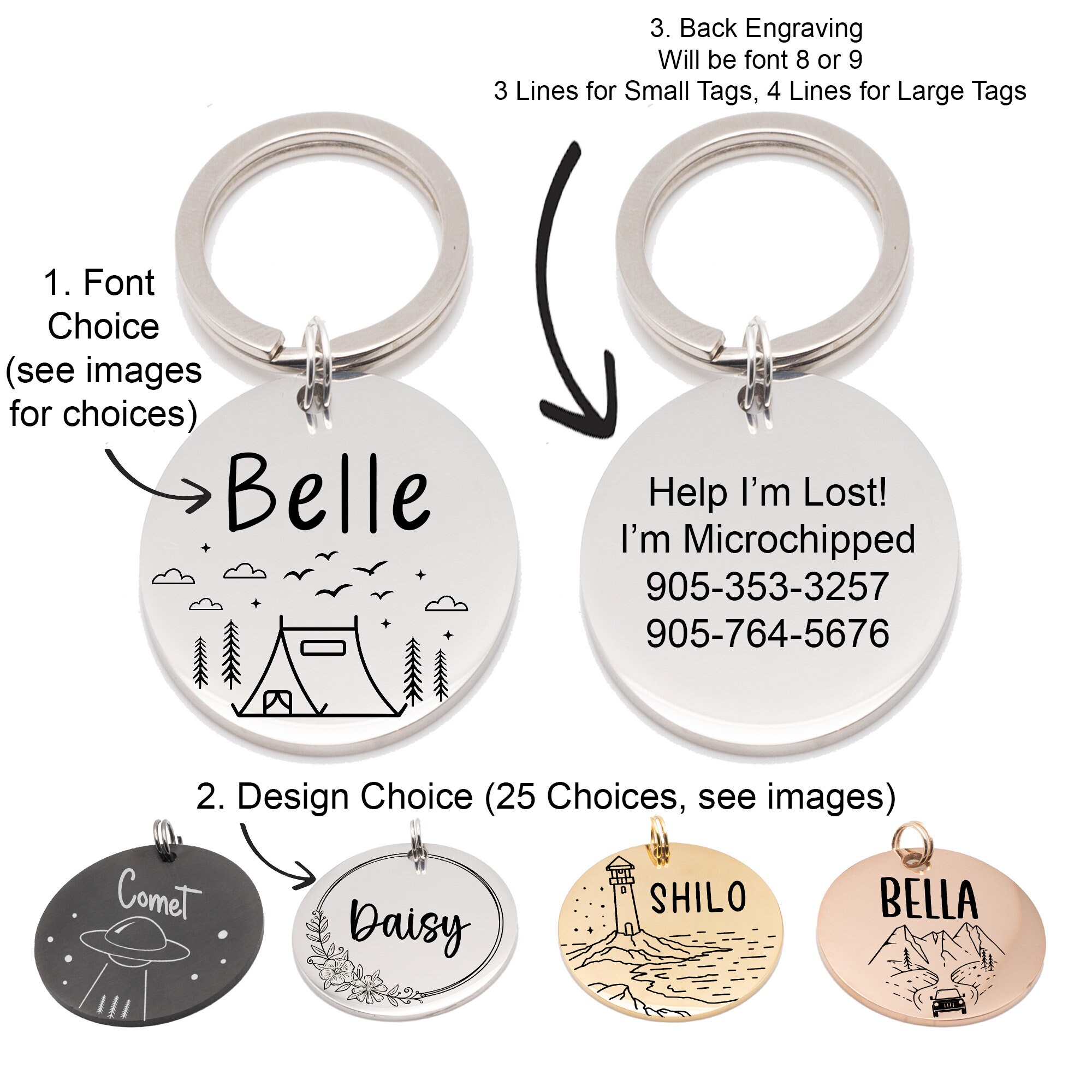 Personalized Stainless Steel Dog Tags Premium Dog Tag Handcrafted Dog ...