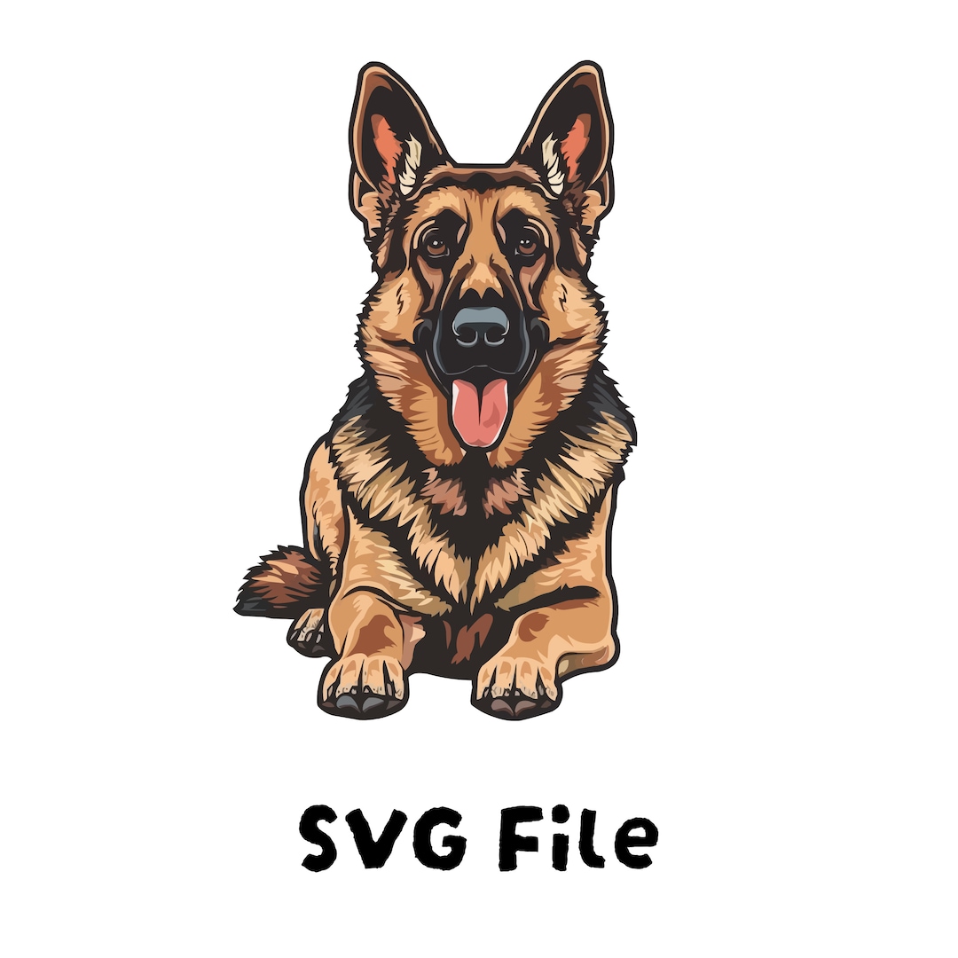 German Shepherd SVG, Sitting German Shepherd Clipart, German Shepherd ...