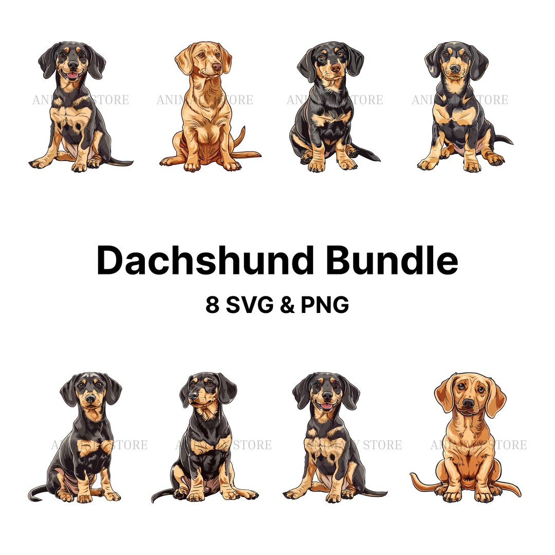Dachshund SVG Png Bundle, Wiener Dog SVG Sitting Dachshund Clipart ...