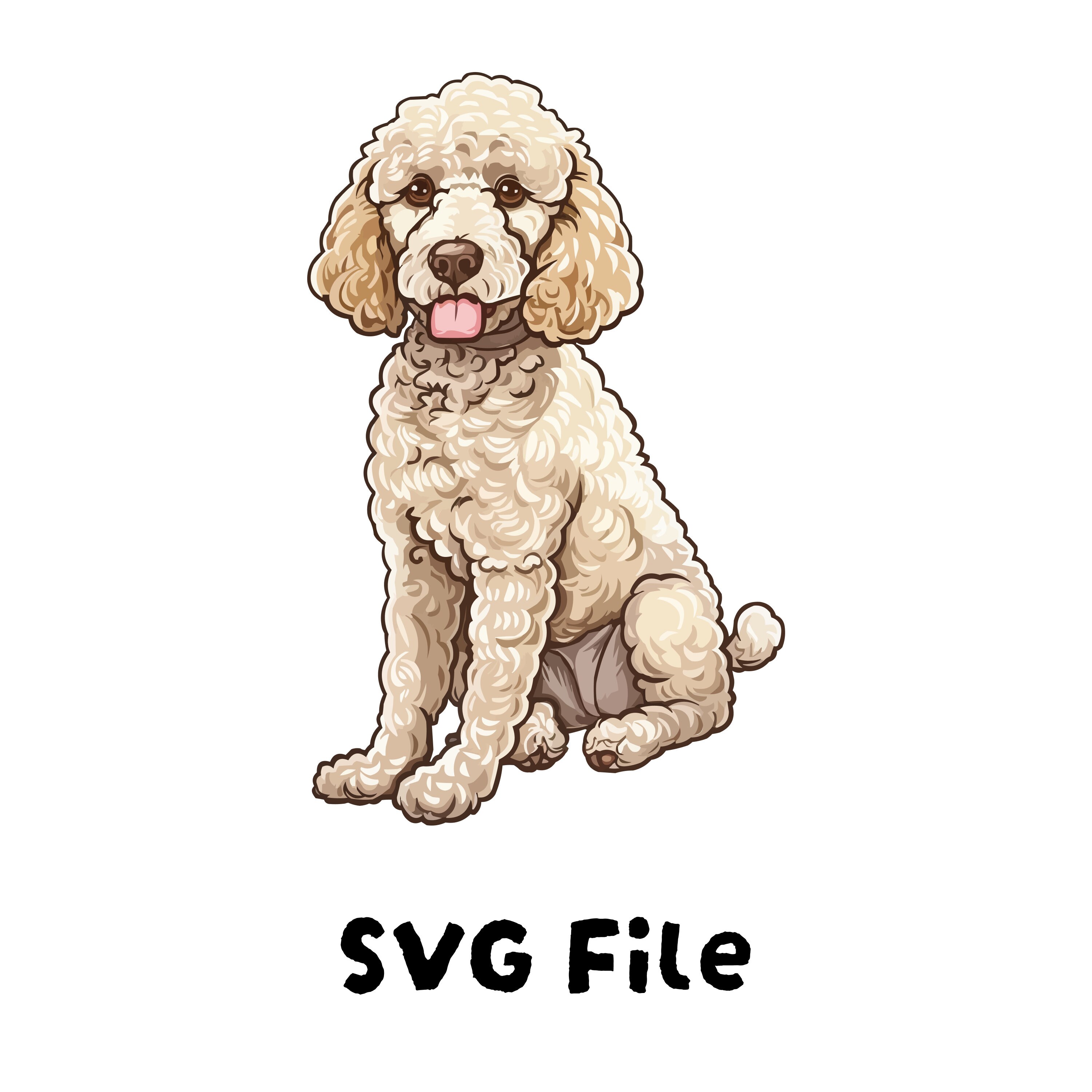 Poodle SVG, Sitting Poodle Clipart, Poodle SVG Files, Cute Poodle ...