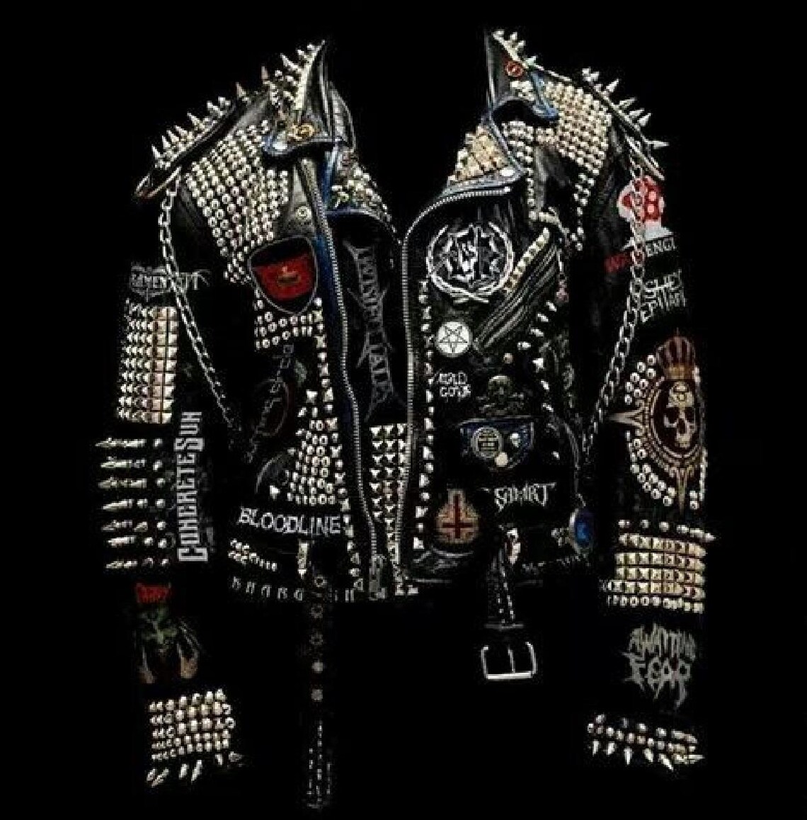 Men's Rocker Studded Leather Jacket | Multi-studs, Spikes, and Patches ...
