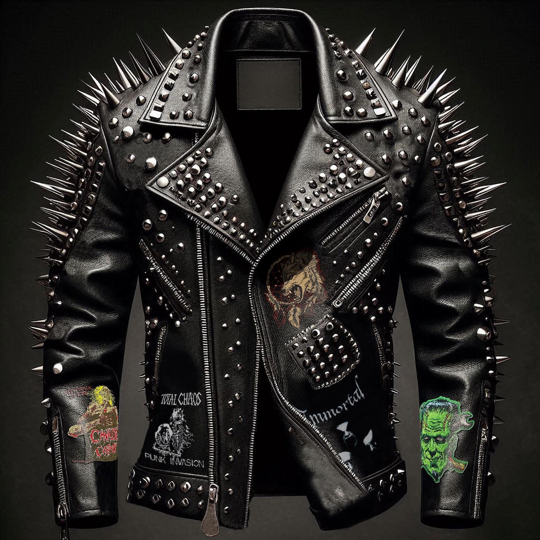 Magnetic Black Gothic Jacket With Artisan Custom Patches and Dynamic ...