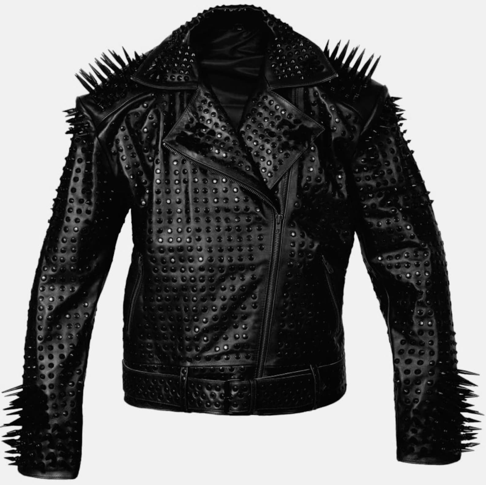Electrifying Punk Gothic Jacket in Black Leather, Rancid Patch on Back ...