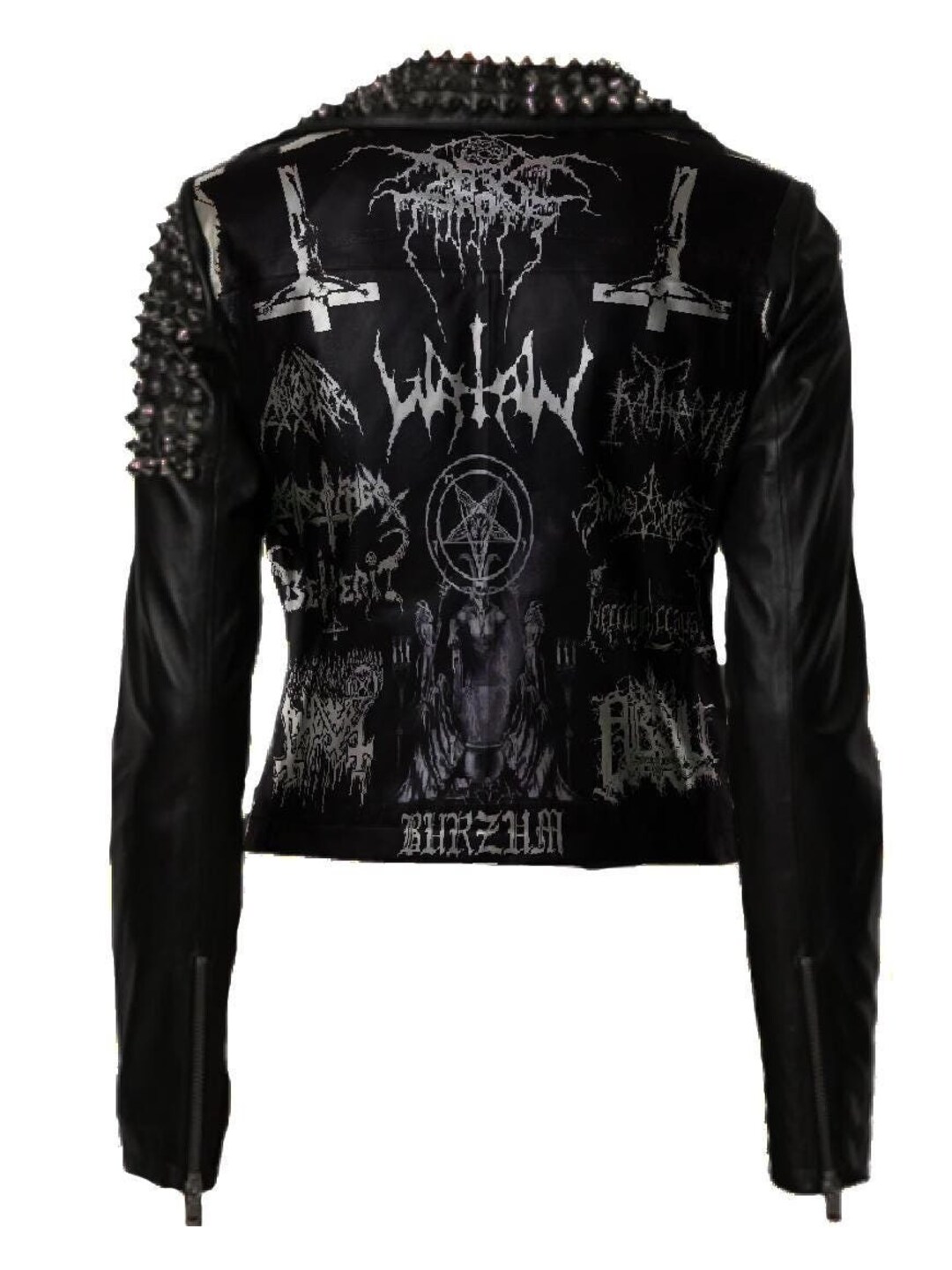 Customizable Women Punk Death Jacket, Studwork Misfit and Pantera ...