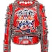 Vintage Red Leather Jacket for Men Studded Style With Patches and ...