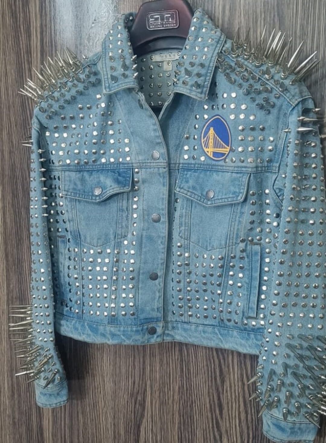 Silver Studs and Spikes Made Denim Jeans Jacket for Punk Rockers - Etsy