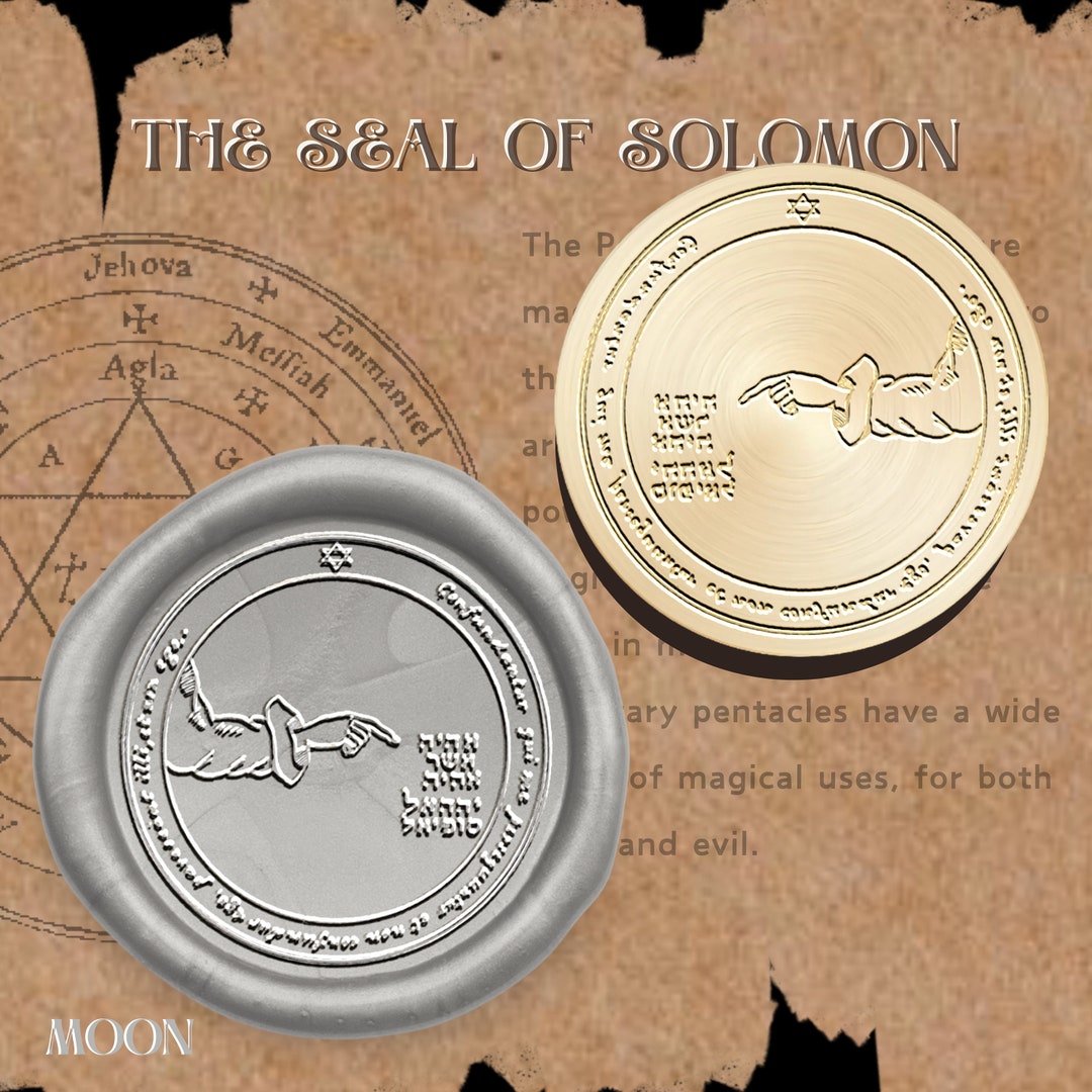 4th Pentacle of Moon Solomon Seal Wax Stamp Set 30mm Solomon King Money ...