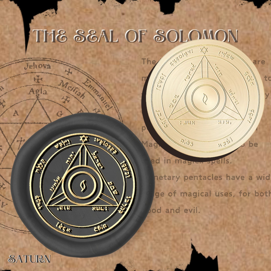 4th Pentacle of Saturn Solomon Seal Wax Stamp Set 30mm Solomon King ...
