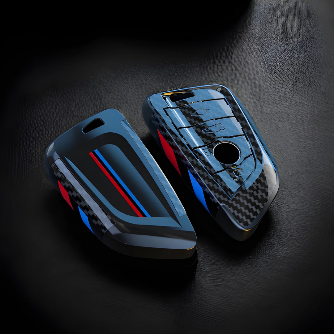 BMW Key Fob Cover, Carbon Fiber Style, Remote Key Case Shell in White M ...