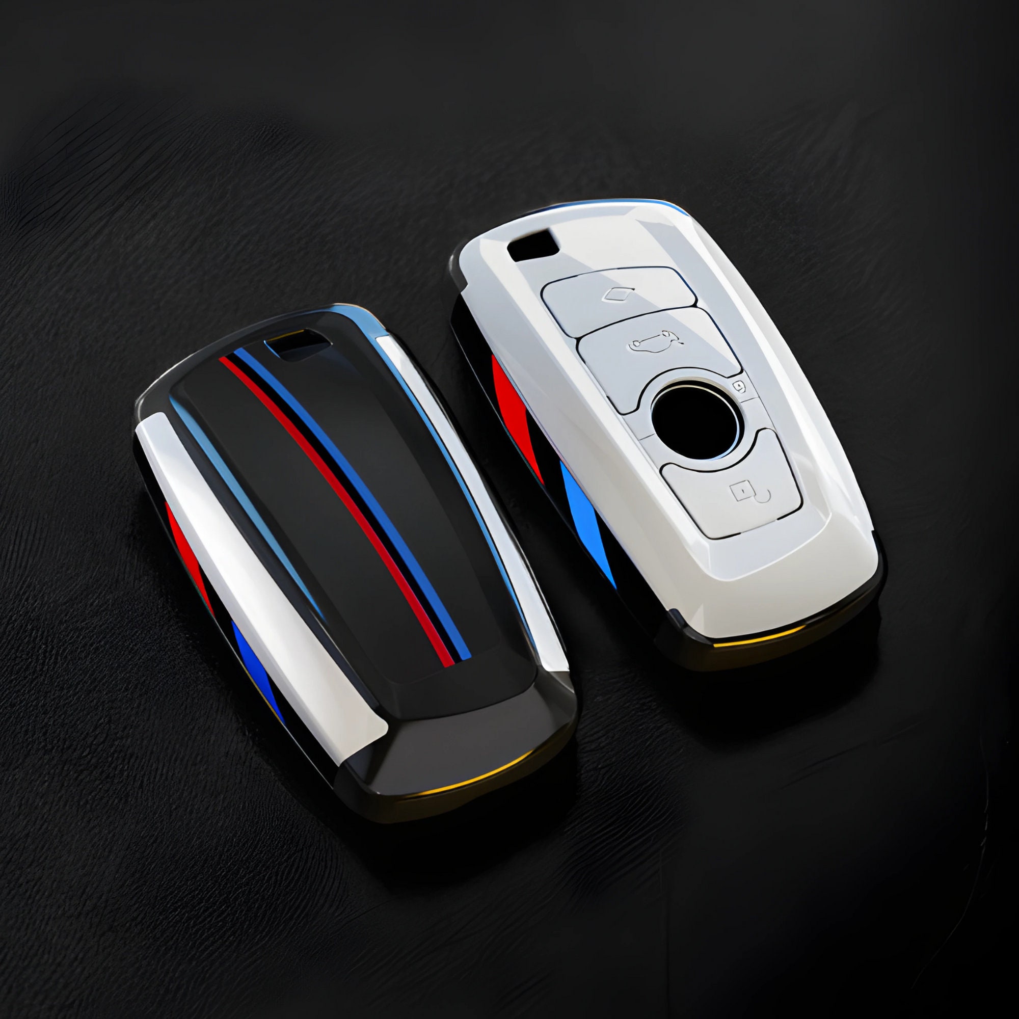 BMW Key Fob Cover, Carbon Fiber Style, Remote Key Case Shell in White M ...