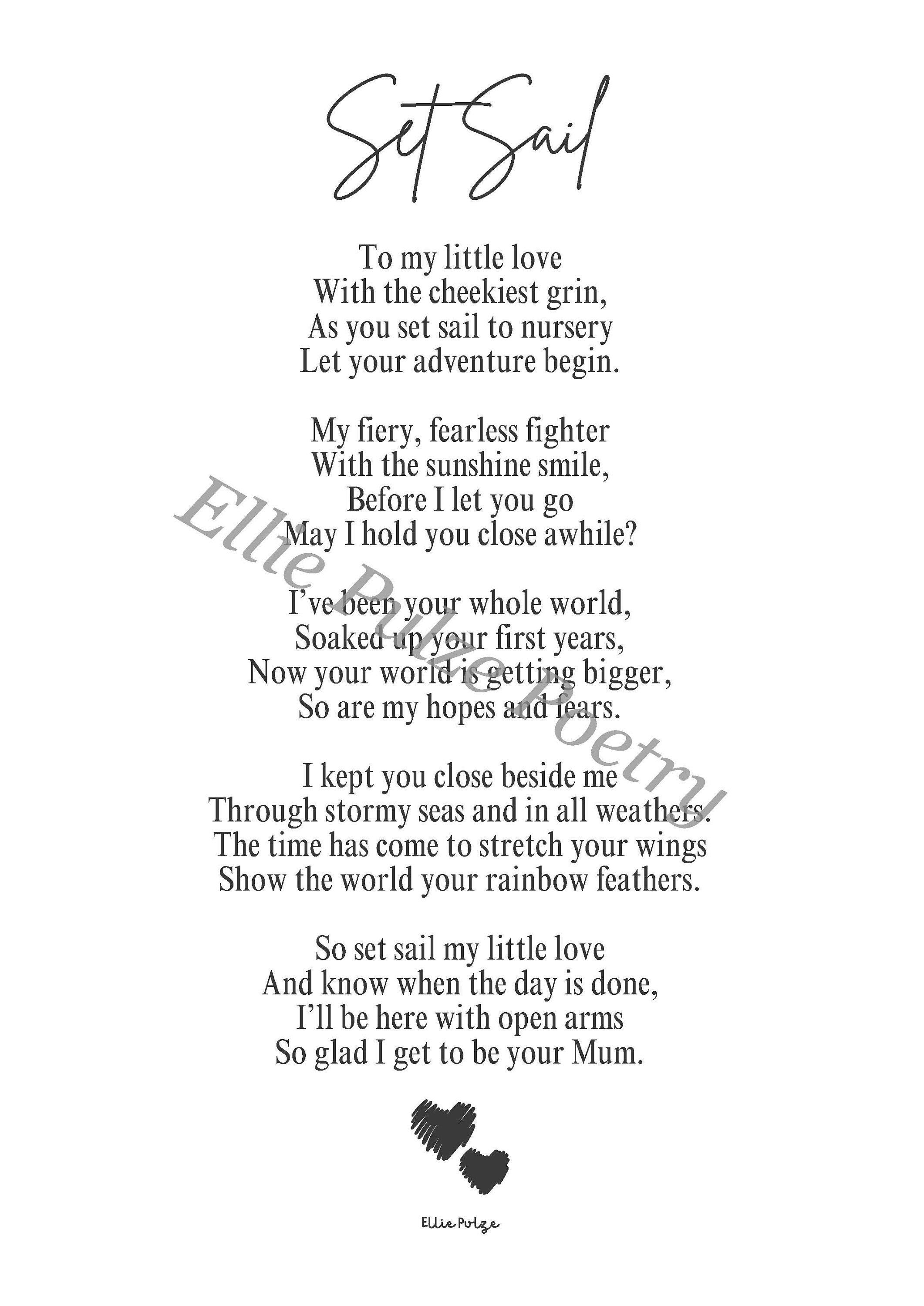 Set Sail, Nursery Poem, Starting Nursery, Starting School, Starting ...