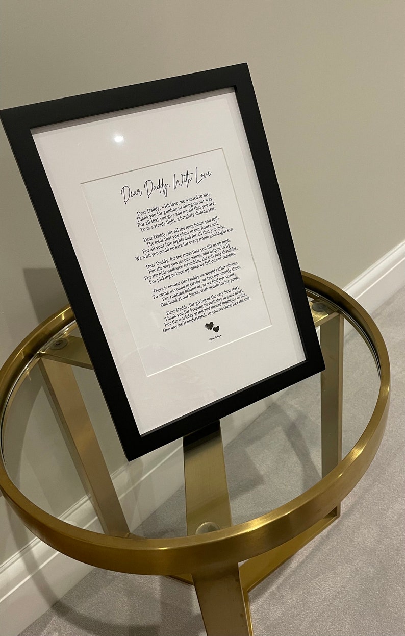 Dear Daddy With Love, Father’s Day, Poem for Dad, Fatherhood Poem ...