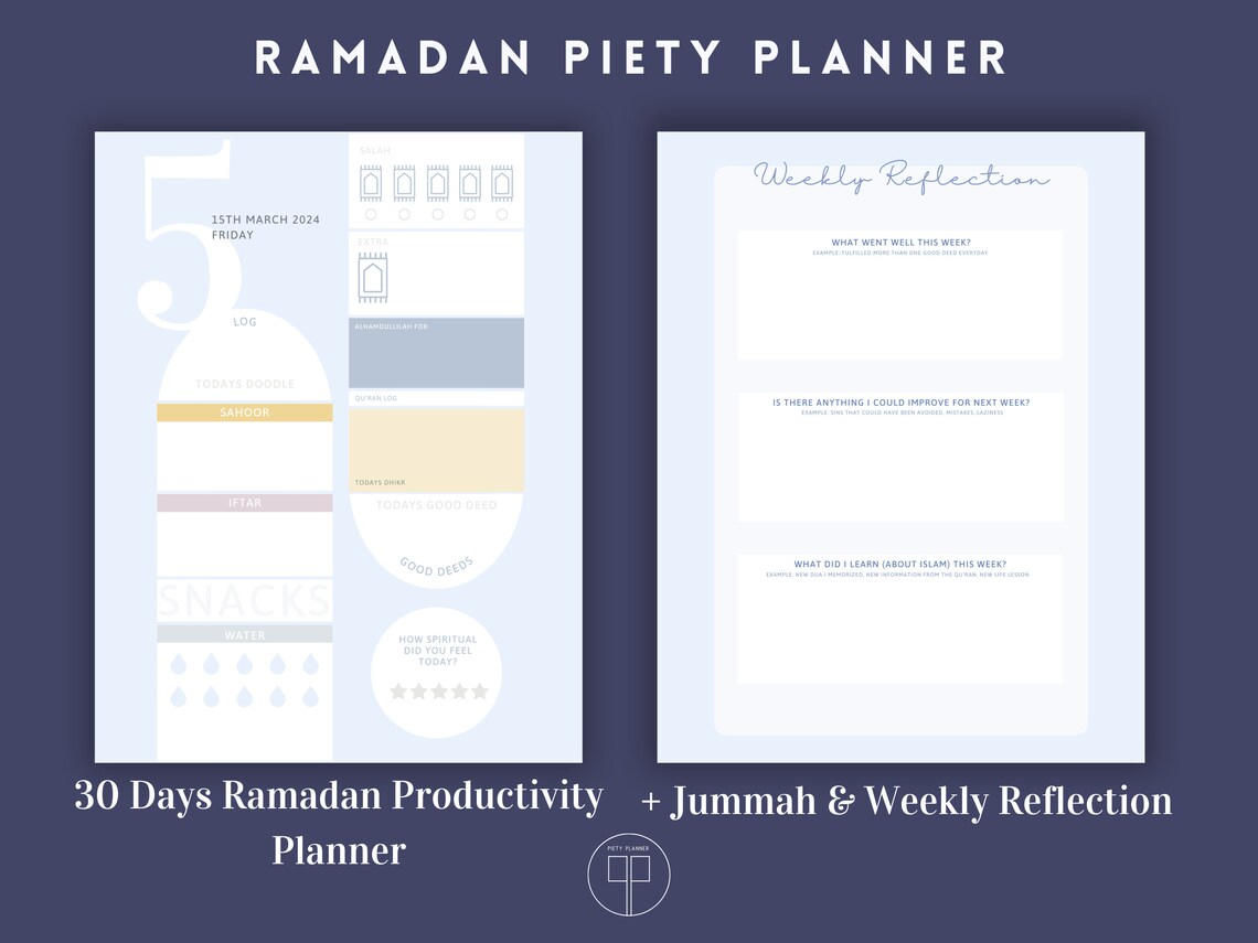 2024 RAMADAN Piety Planner Productive Ramadan With NO Stress, Revert ...