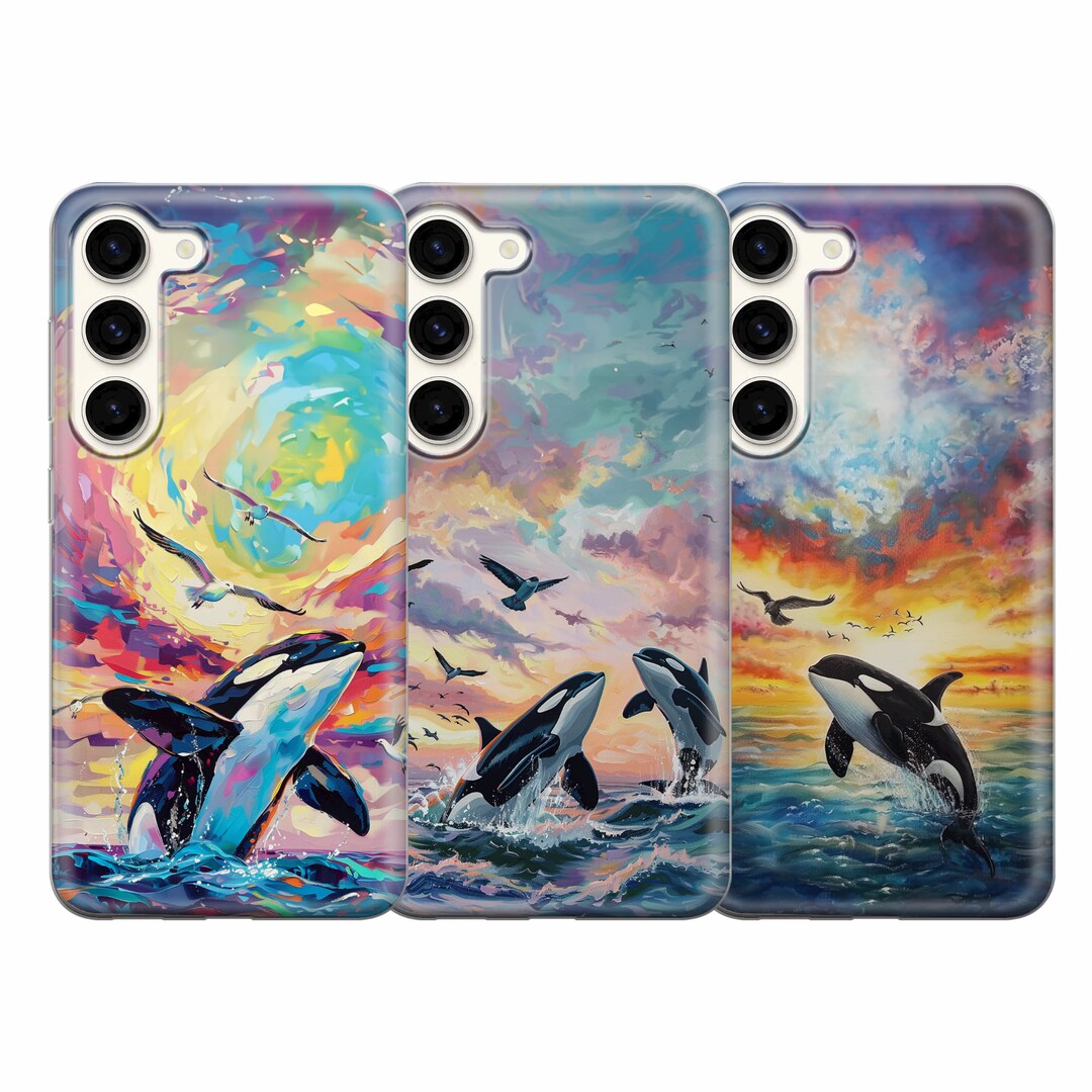 Orca Whale Phone Case Sunset Cover for Samsung Galaxy S24 S23 FE S22 ...
