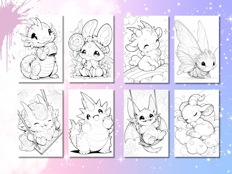 52 Super Cute Fantasy Creatures Coloring Pages for Kids and Adults ...