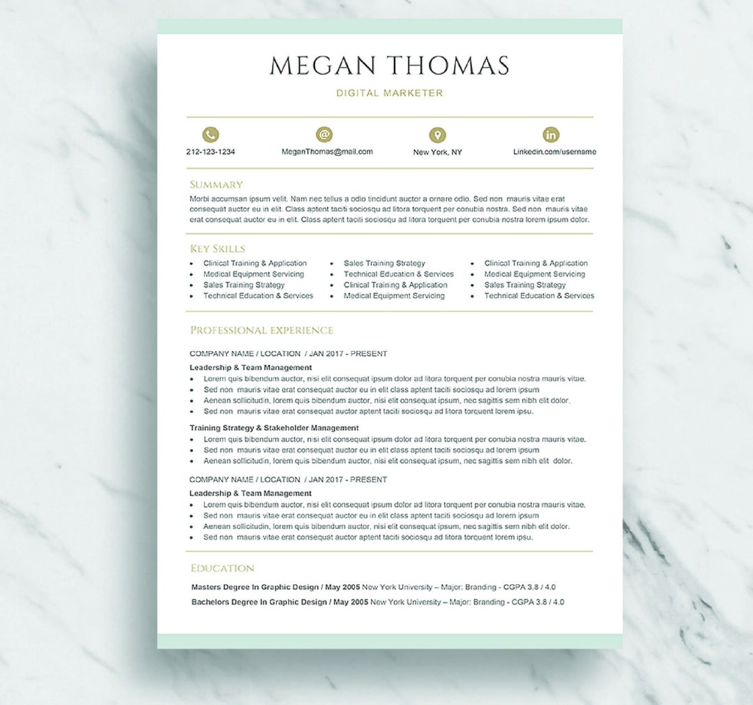 Resume Template, Modern Resume Template With Photo, Resume Template ...