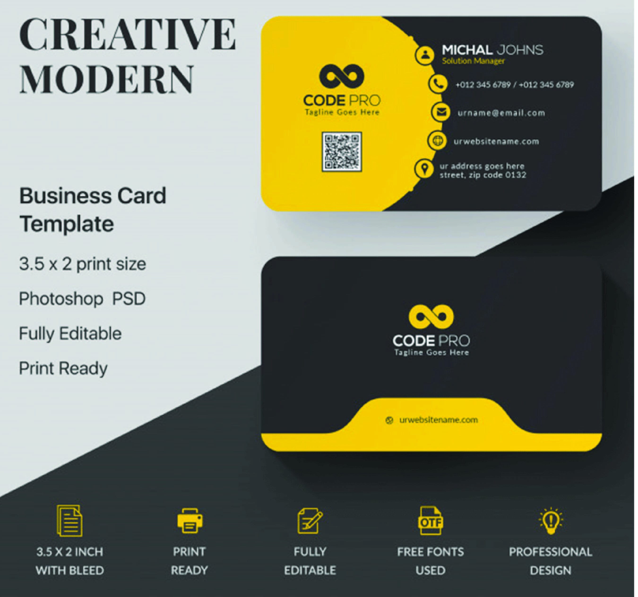 1000+ Photo Business Card Template, Minimalist Business Cards, Chic ...