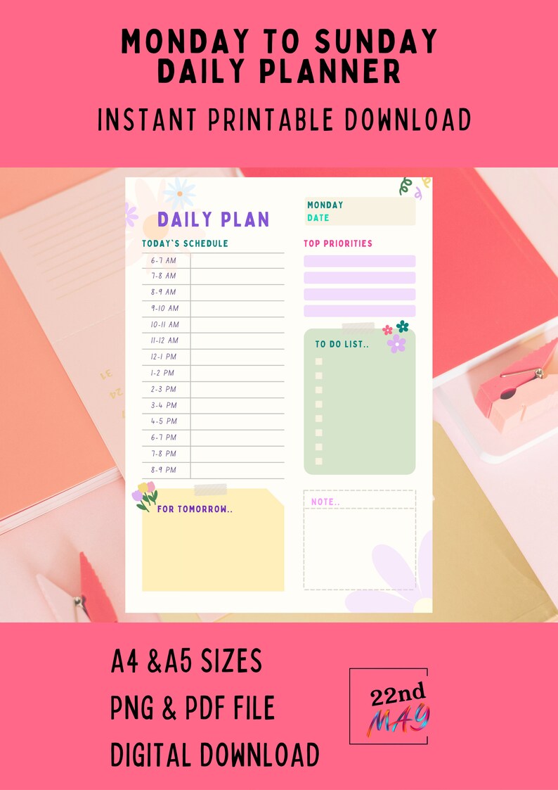 Personal Daily Planner Work From Home Planner Woman Daily Planner ...