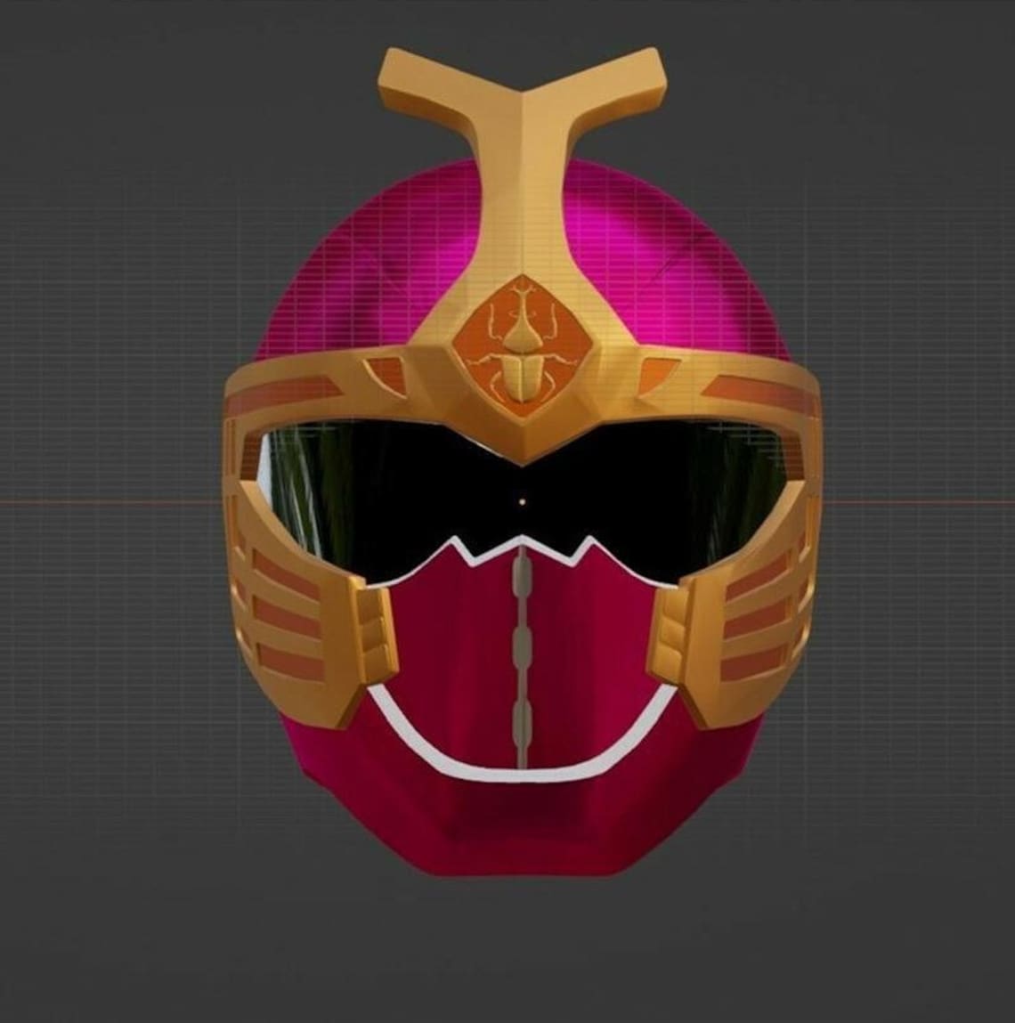 Crimson Thunder Ranger Helmet (STL) - Etsy