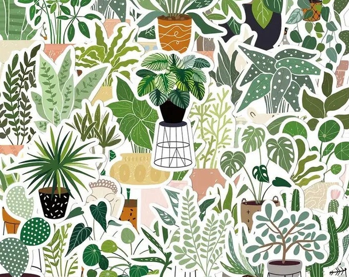 Potted Plants Sticker Pack Chic Floral Laptop Decal College Student ...