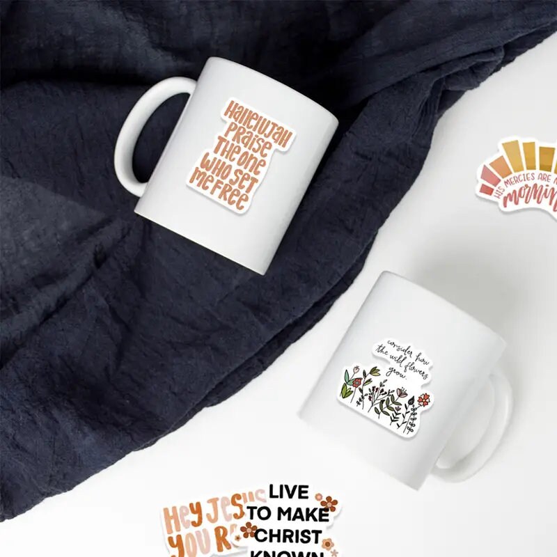 Bohemian Jesus Phrase Sticker Pack Aesthetic Cute Funny Decals Cartoon ...