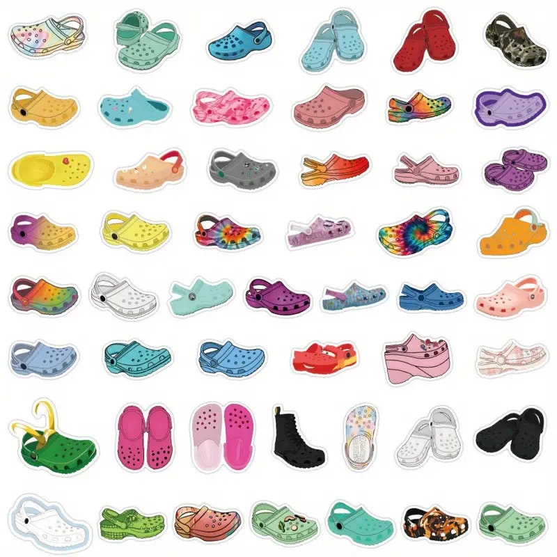 Croc Shoe Sticker Pack Croc Gift Decal Colored Crocs Assorted Stickers ...