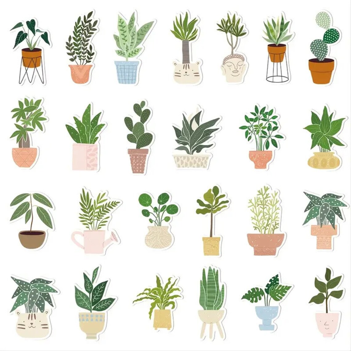 Potted Plants Sticker Pack Chic Floral Laptop Decal College Student ...