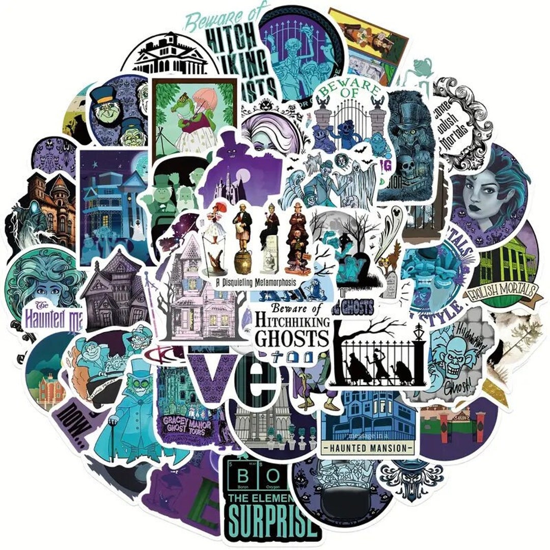 Disney Haunted Mansion Sticker Pack Hitchhiking Ghosts Decals Disney ...