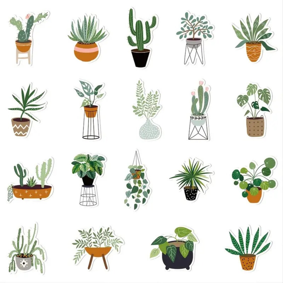 Potted Plants Sticker Pack Chic Floral Laptop Decal College Student ...
