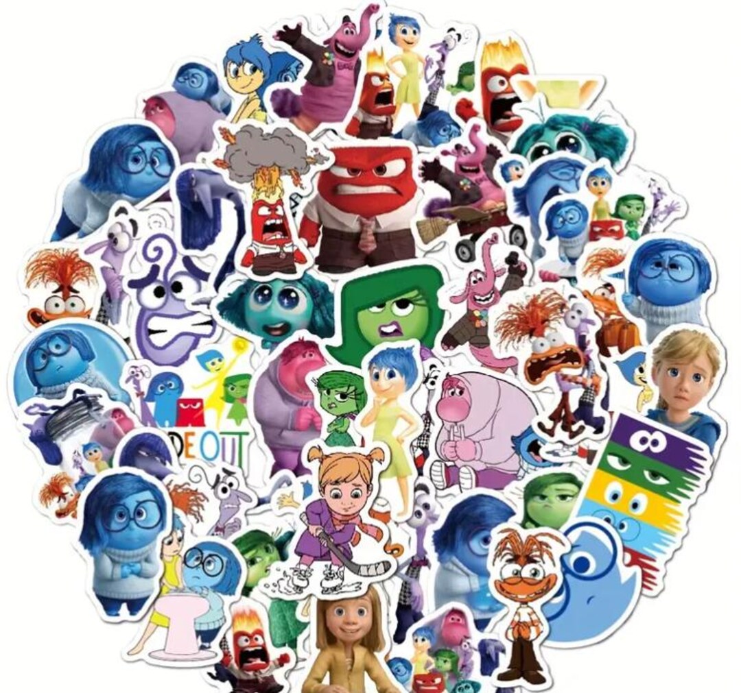 Inside Out Movie Stickers Disney Cartoon Waterproof Decals Laptop ...