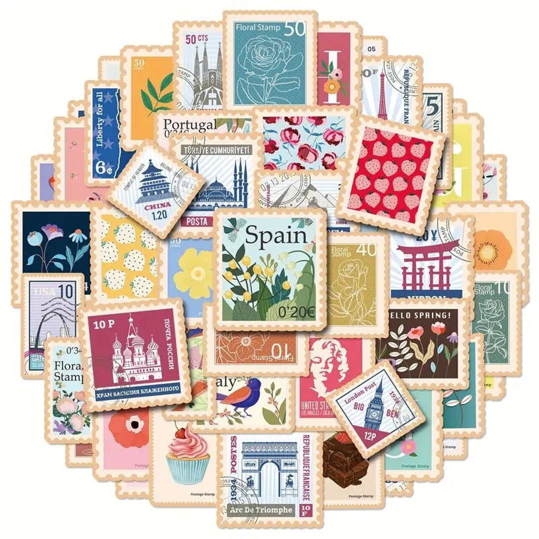 Vintage Travel Stamp Sticker Pack Retro Waterproof Vinyl Stickers ...