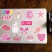 Pink Party Theme Stickers Aesthetic Waterproof Cute Vinyl Stickers Pink ...