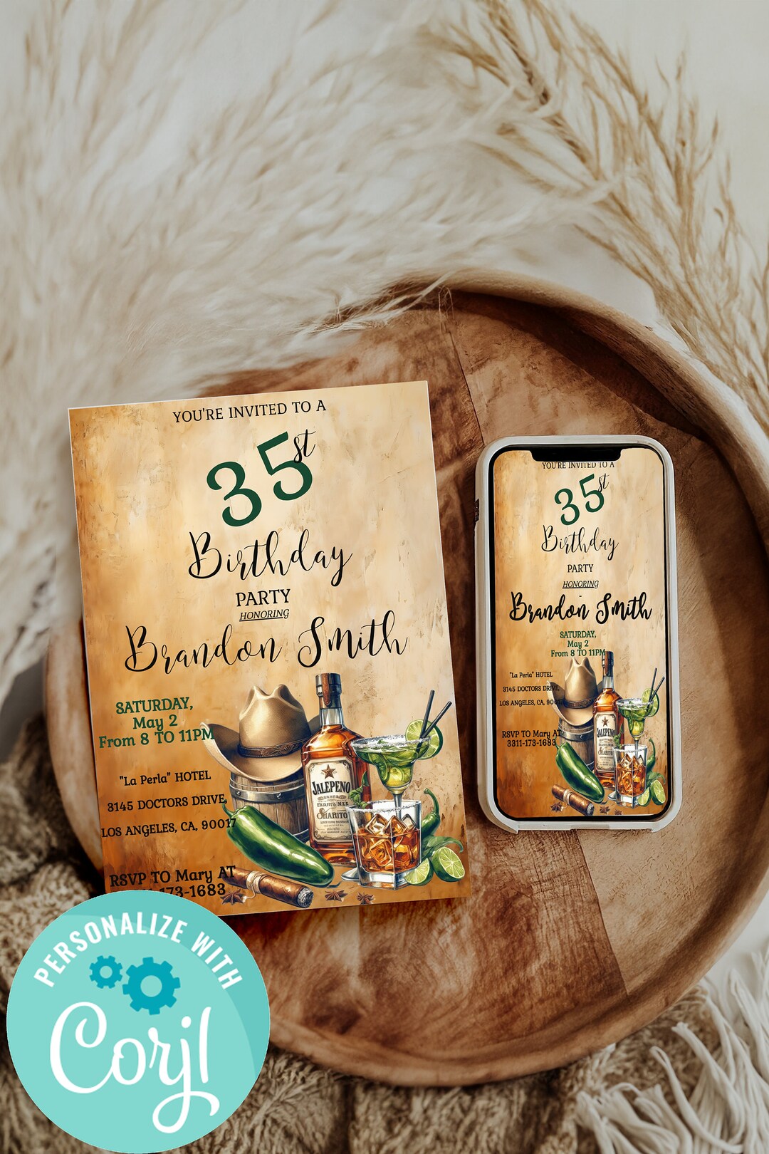 Editable Wild West Cowboy Birthday Invitation, All Text and Numbers Can ...