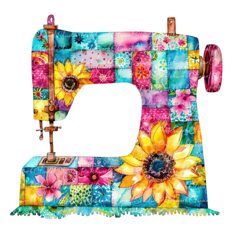 10 Beautiful Sewing Machine Clipart Bundle, PNG & JPG, Printable ...
