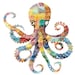 10 Octopus Clipart Bundle, Printable Patchwork Octopus, Quilted Fabric ...