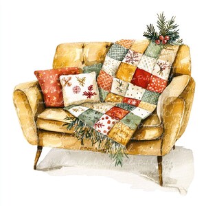 14 Golden Winter Blanket Clipart Bundle, PNG & JPG, Printable Patchwork ...