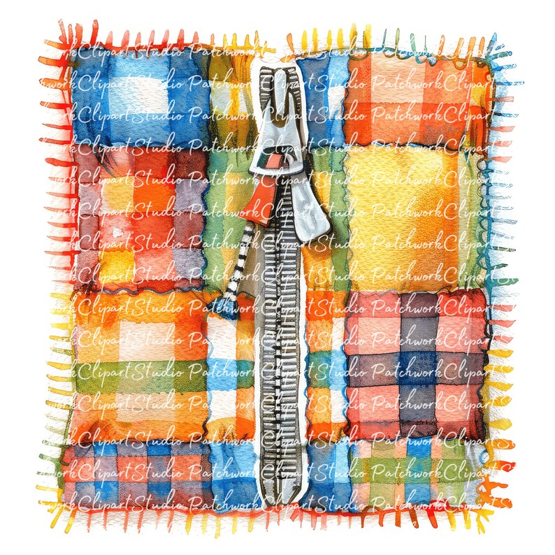 10 Zippers Clipart Bundle, PNG & JPG, Printable Patchwork Zipper ...