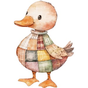 10 Ducks Clipart Bundle, PNG & JPG, Printable Patchwork Duck ...