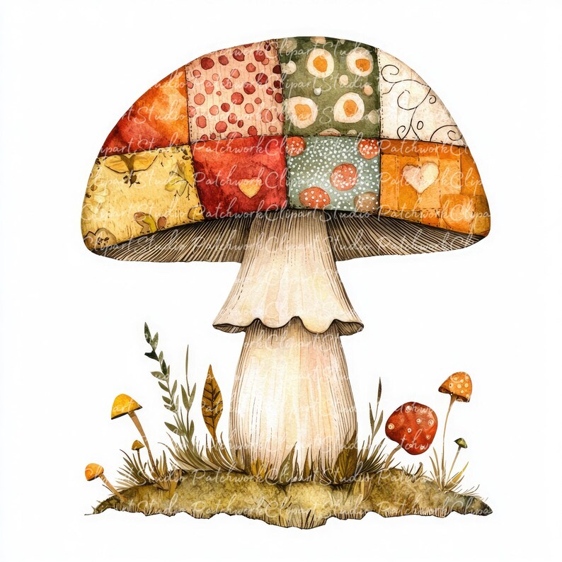 10 Autumn Mushroom Clipart Bundle, PNG & JPG, Fall Mushrooms Printable ...