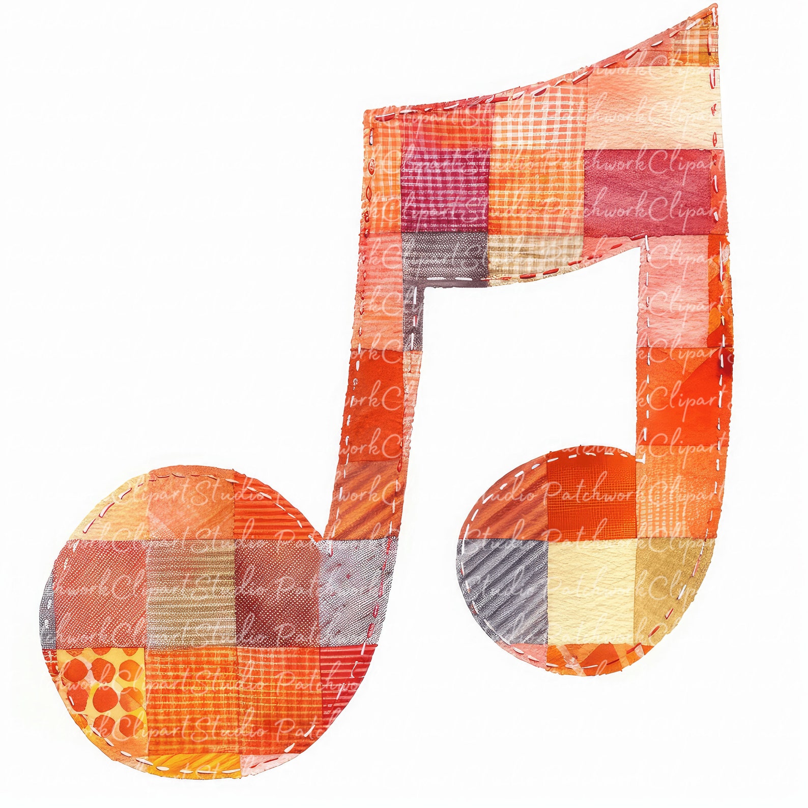 10 Musical Notes Clipart Bundle, PNG & JPG, Printable Patchwork ...