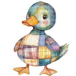 10 Ducks Clipart Bundle, PNG & JPG, Printable Patchwork Duck ...